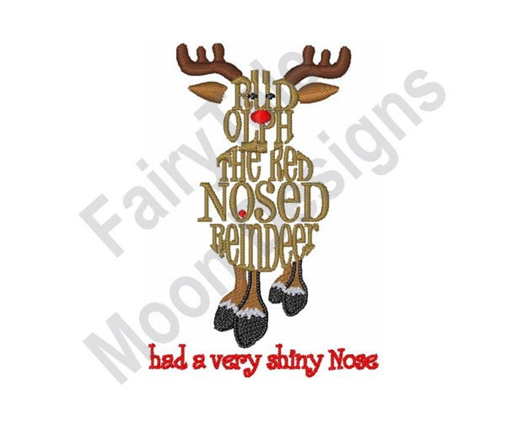 Rudolph Machine Embroidery Design, the Red Nosed Reindeer Embroidery ...