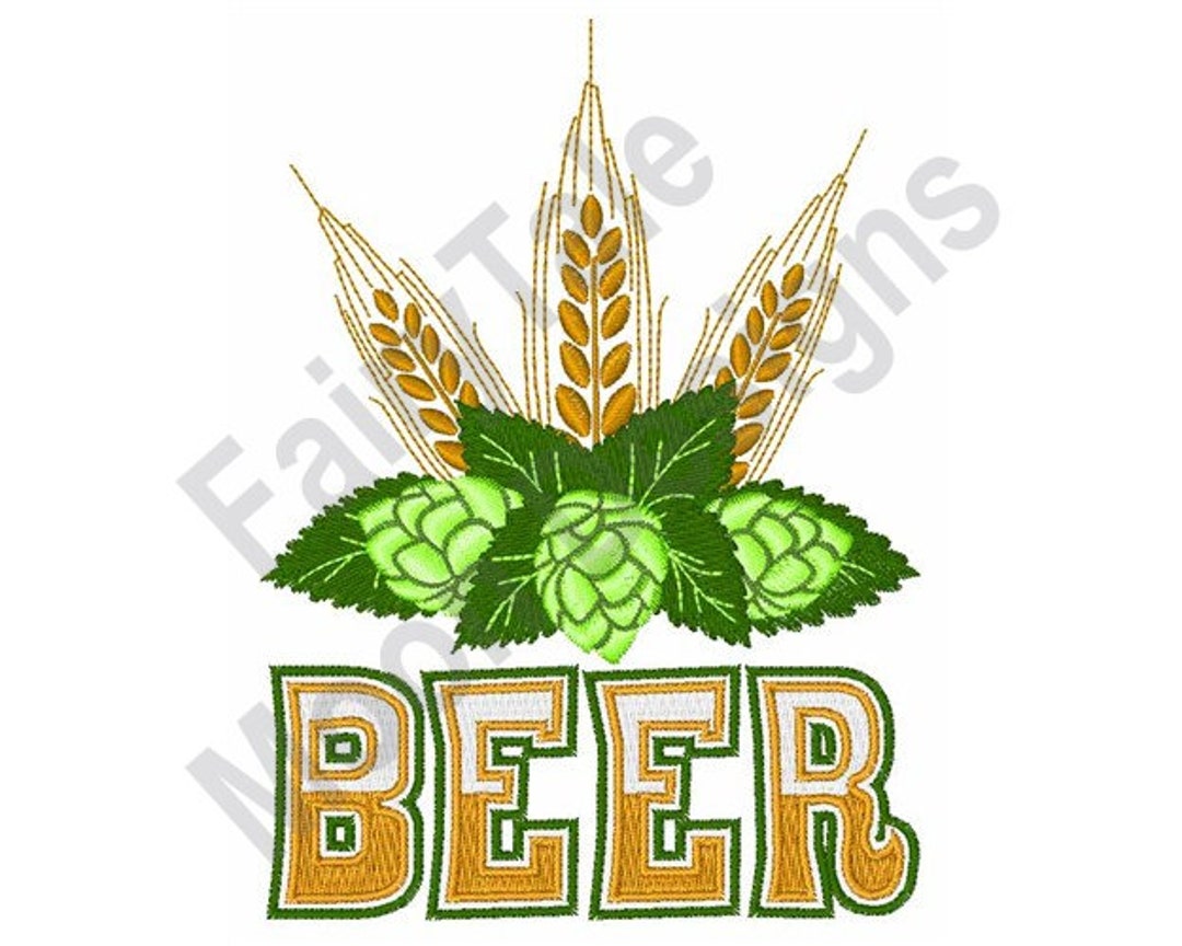 Barley & Hops BEER - Machine Embroidery Design, Beer Barley Embroidery ...