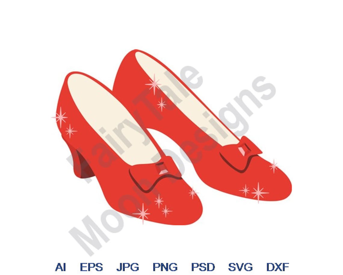 Ruby Slippers Svg Dxf Eps Png Jpg Vector Art Clipart - Etsy