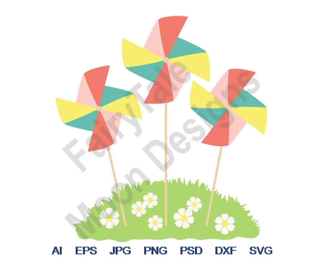 Pinwheels Svg Dxf Eps Png Jpg Vector Art Clipart Cut - Etsy