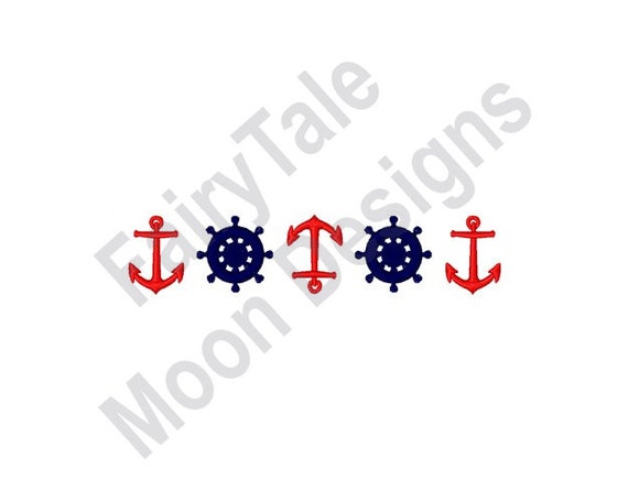 Anchor & Ship's Wheel Machine Embroidery Design - Etsy