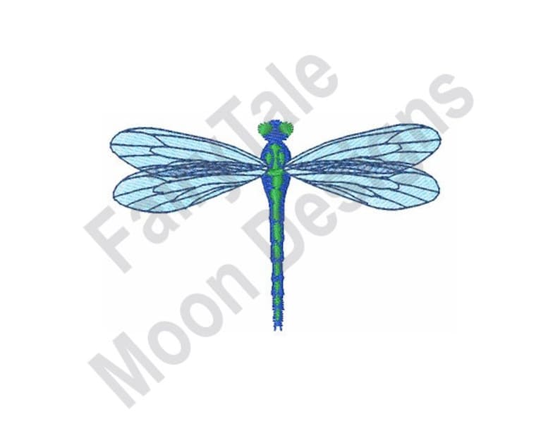 Blue Dragonfly Machine Embroidery Design Dragonfly - Etsy