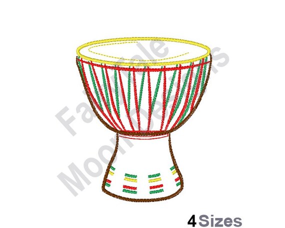 Bongo Outline Machine Embroidery Design Bongo Drum | Etsy