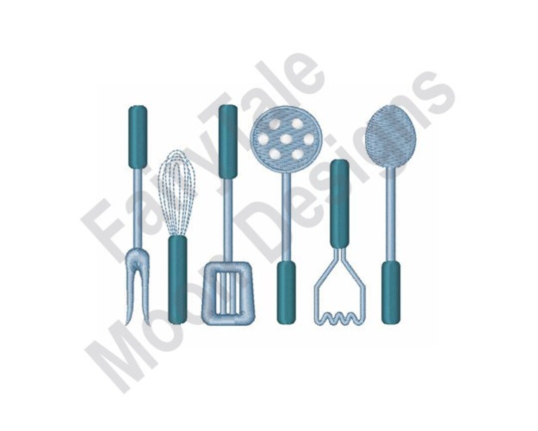 Cooking Utensils - Machine Embroidery Design, Kitchen Tools Embroidery ...
