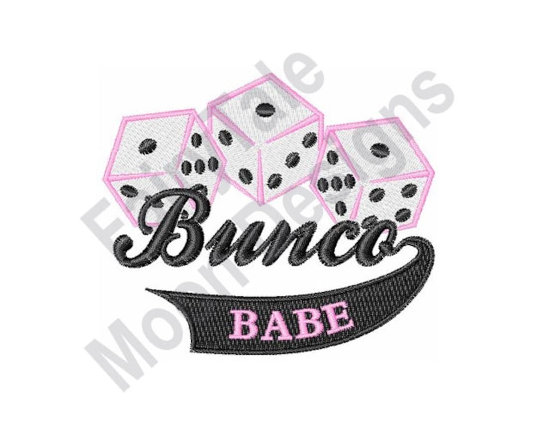 Bunco Babe - Machine Embroidery Design, Pink Dice Embroidery Pattern ...
