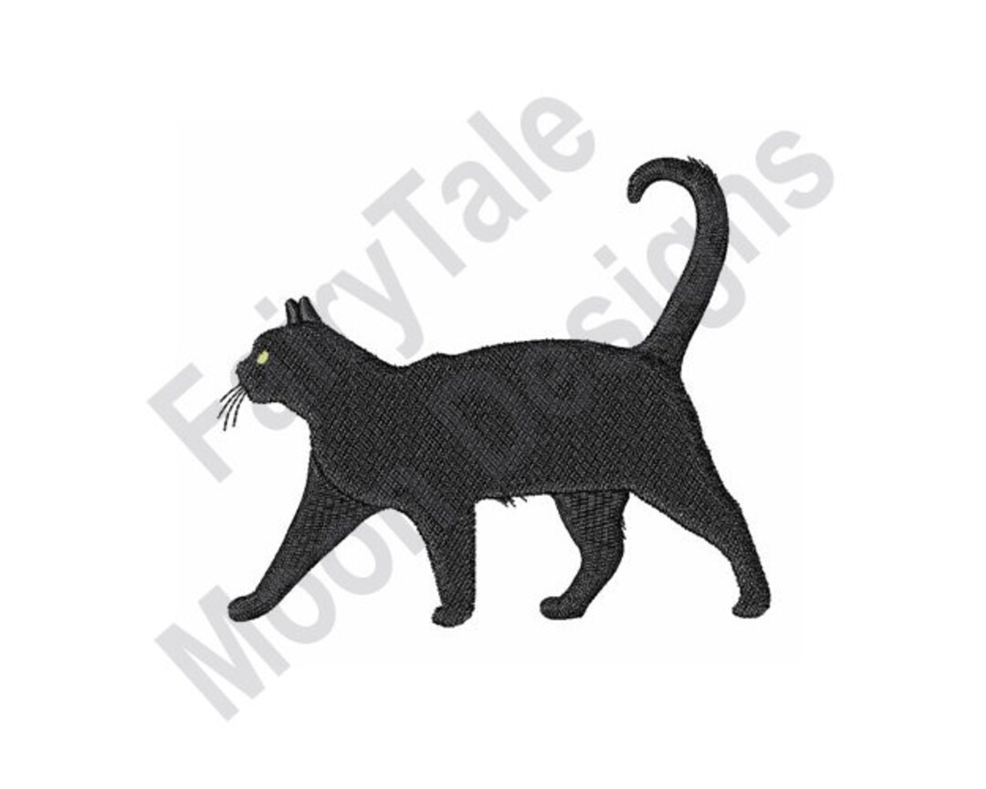 Black Cat - Machine Embroidery Design, Walking Black Cat Embroidery ...
