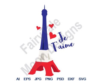 Paris Eiffel Tower Svg, Dxf, Eps, Png, Jpg, Vector Art, Clipart, Cut ...