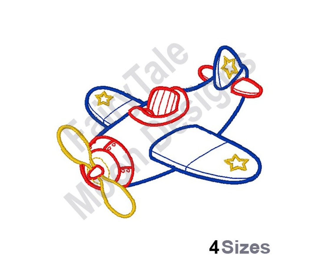 Airplane Outline Machine Embroidery Design Children's - Etsy