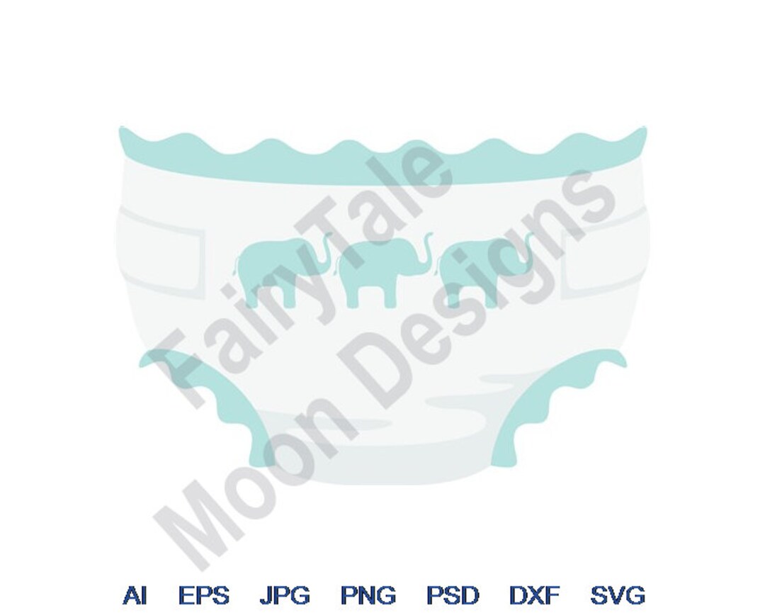 Elephant Diaper Svg, Dxf, Eps, Png, Jpg, Vector Art, Clipart, Cut File ...