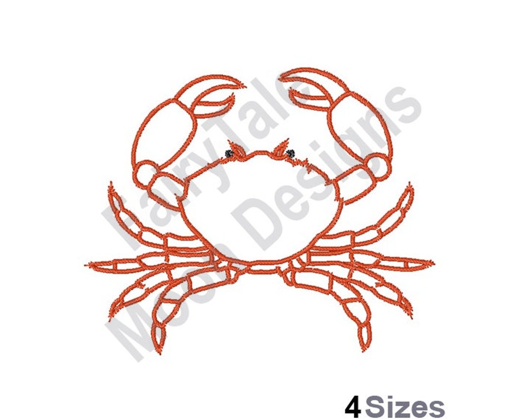 Crab Outline - Machine Embroidery Design, Red King Crab Embroidery ...