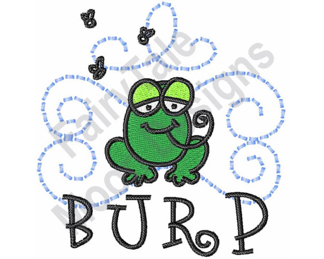 Burp Machine Embroidery Design, Burping Green Frog Embroidery Pattern ...