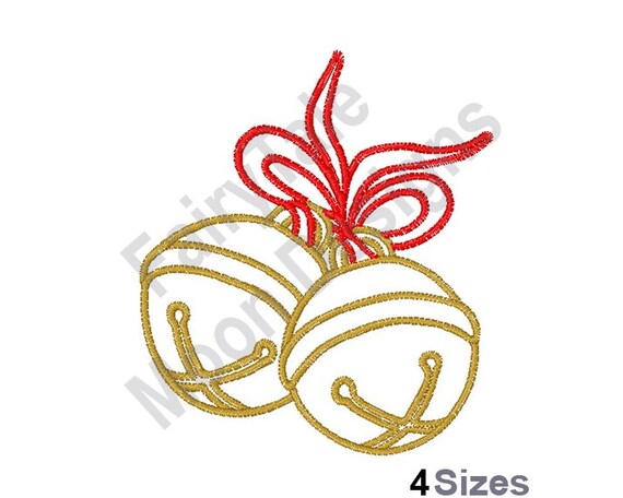 Jingle Bells Machine Embroidery Design Xmas Bells Outline - Etsy