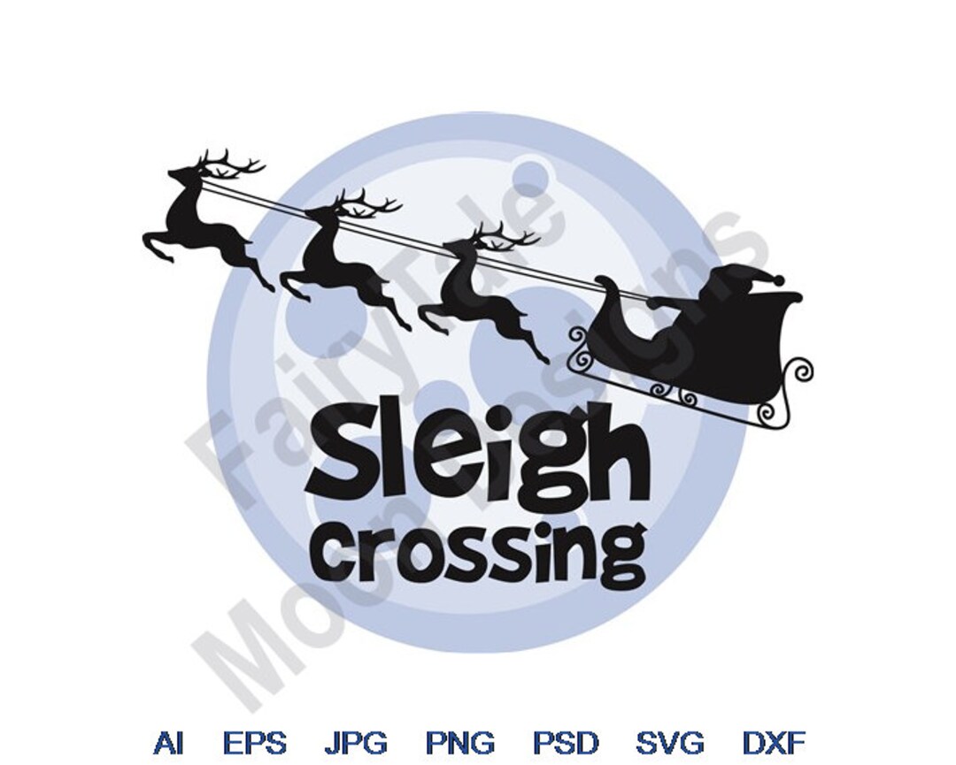 Sleigh Crossing Svg, Dxf, Eps, Png, Jpg, Vector Art, Clipart, Cut File ...