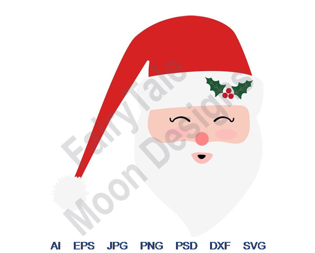 Weihnachtsmann Kopf Svg, Dxf, Eps, Png, Jpg, Vektorkunst, Clipart ...