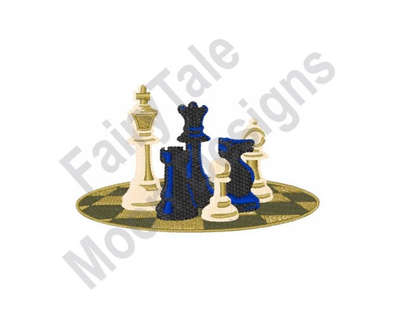 Chess Pieces Machine Embroidery Design Chessboard - Etsy