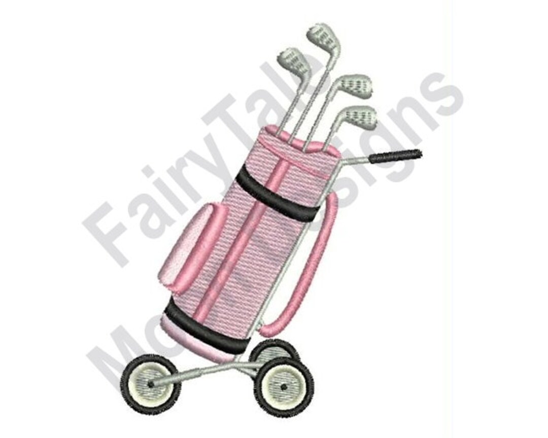 Pink Golf Caddy - Machine Embroidery Design, Pull Push Golf Cart ...