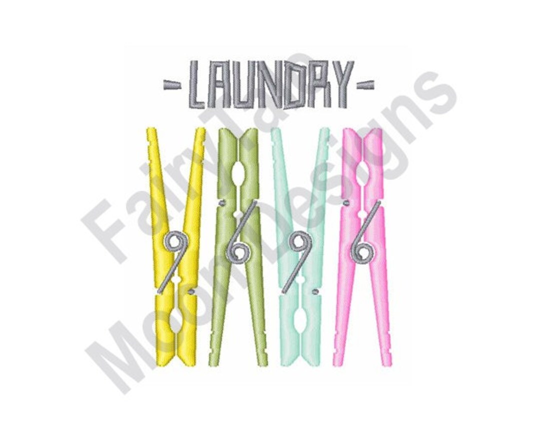 Laundry Clothespin - Machine Embroidery Design, Clothespin Embroidery ...