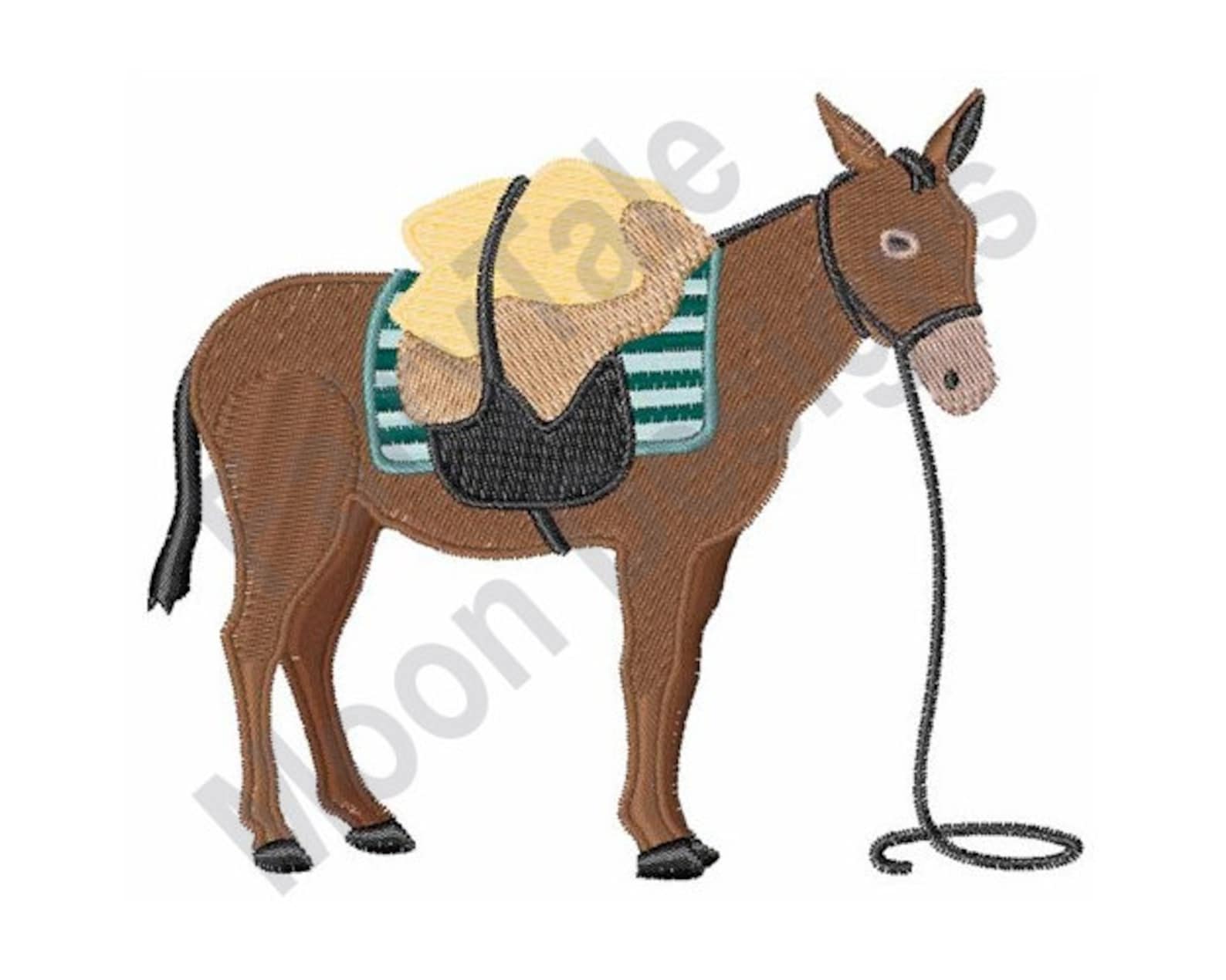 Pack Mule - Machine Embroidery Design, Donkey Embroidery Pattern, Mule ...
