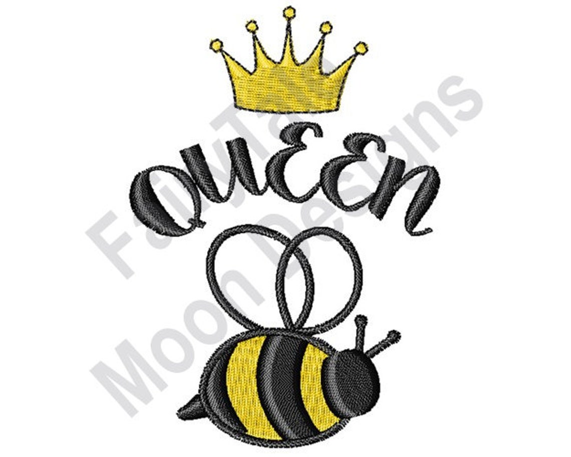 Queen Bee Machine Embroidery Design Queen Bee Embroidery - Etsy UK