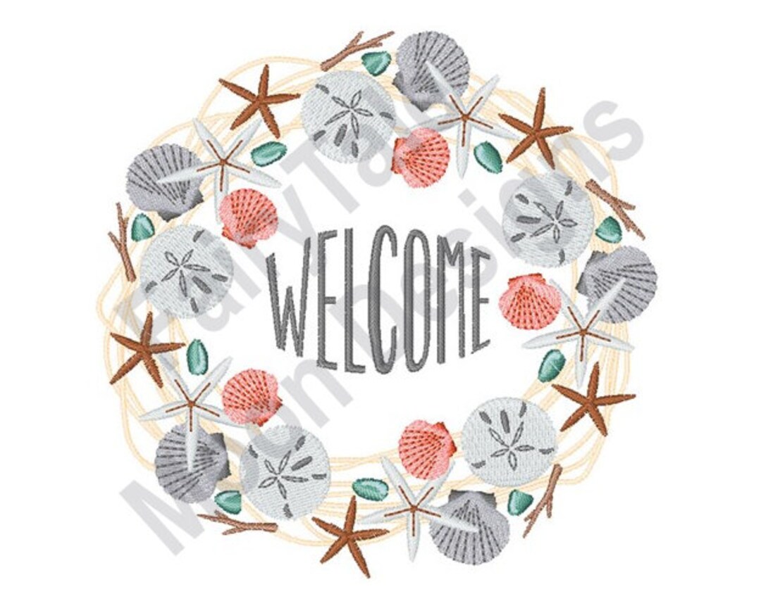Welcome Wreath - Machine Embroidery Design - Etsy