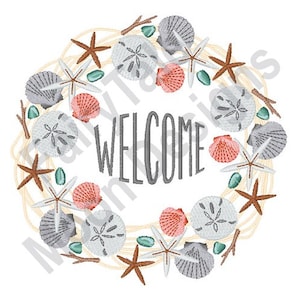 Welcome Wreath - Machine Embroidery Design - Etsy