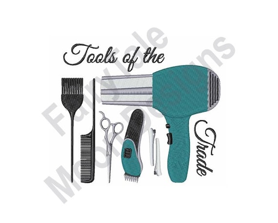 Tools of Trade Machine Embroidery Design Hairdresser Tools | Etsy