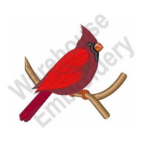 Cardinal On Tree Branch Machine Embroidery Design Christmas | Etsy