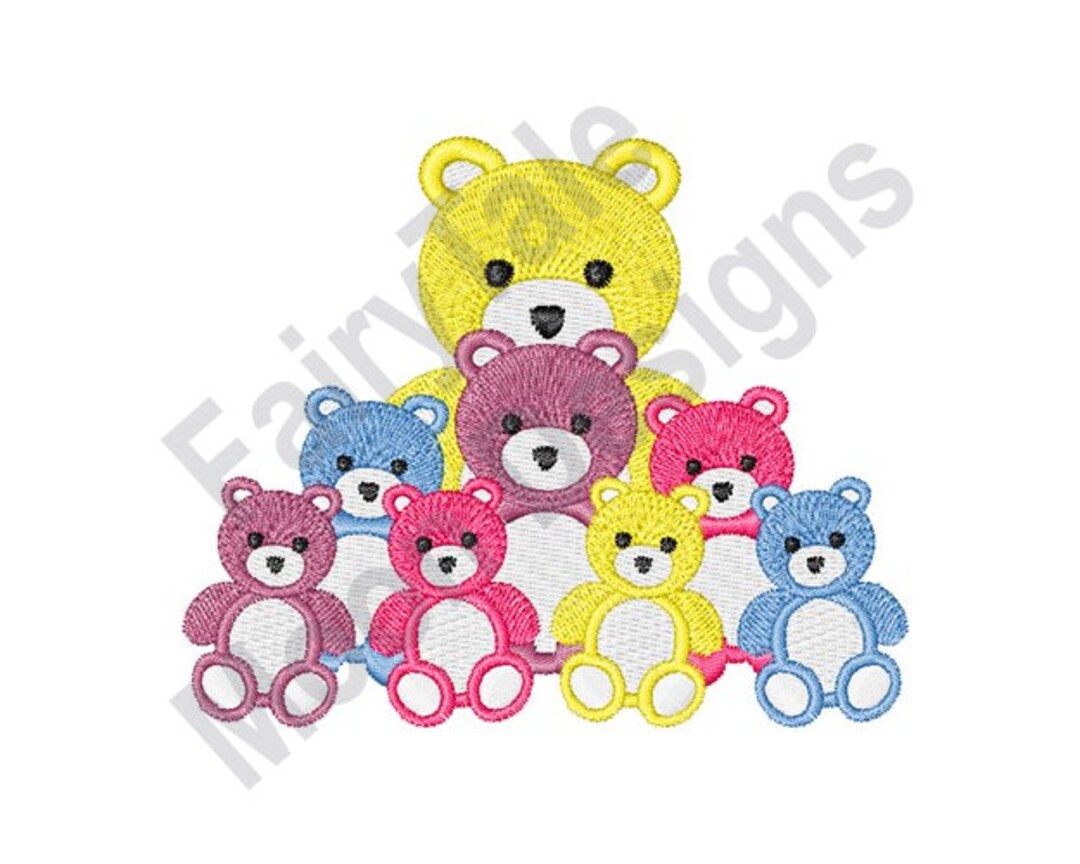 Teddy Bears Machine Embroidery Design, Teddy Bear Family Embroidery ...