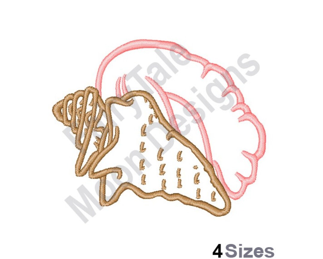 Sea Shells Machine Embroidery Design, Seashell Outline Embroidery ...