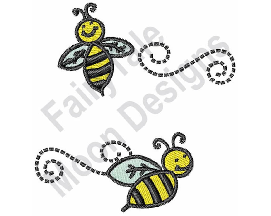 Bees Machine Embroidery Design Flying Bumble Bees - Etsy