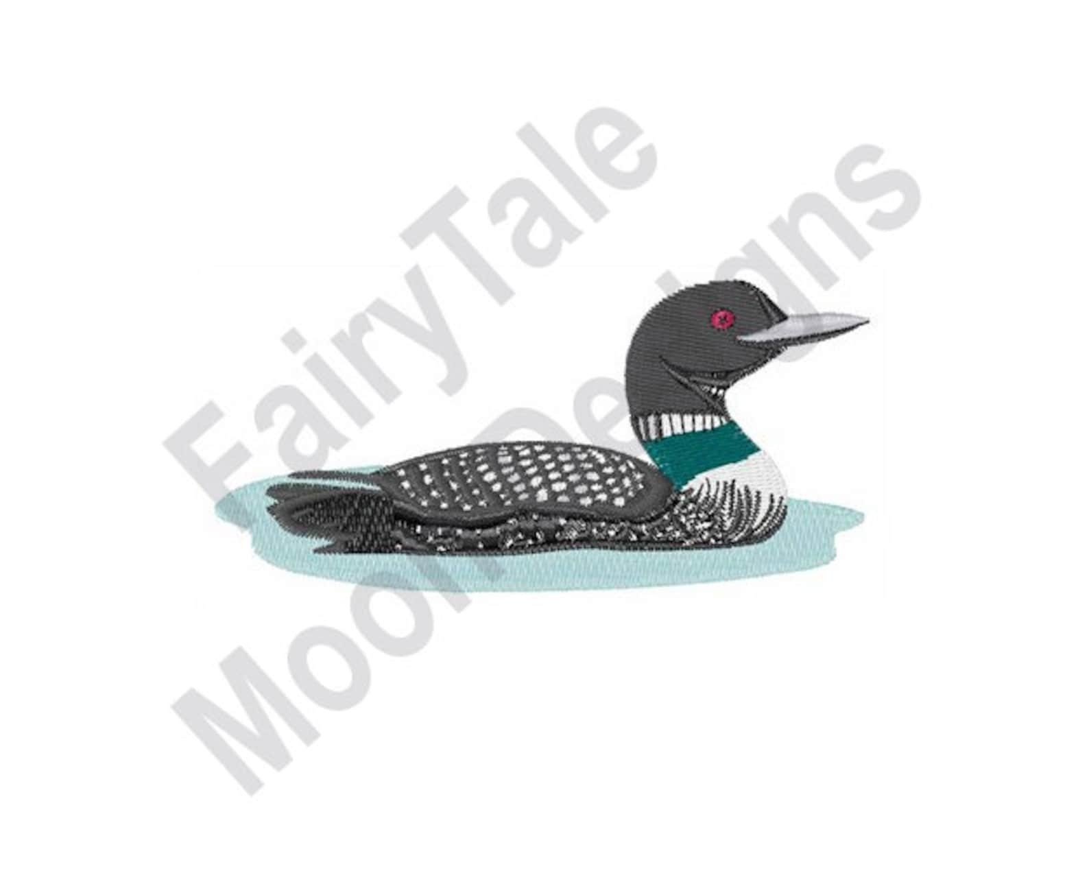 Great Northern Loon Machine Embroidery Design Common Loon | Etsy