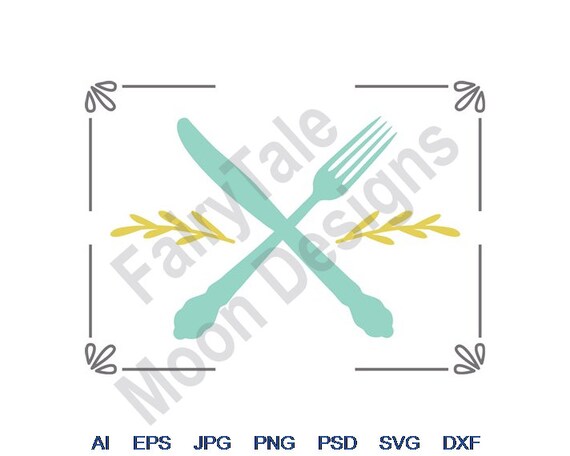 Silverware Square Svg Dxf Eps Png Jpg Vector Art | Etsy