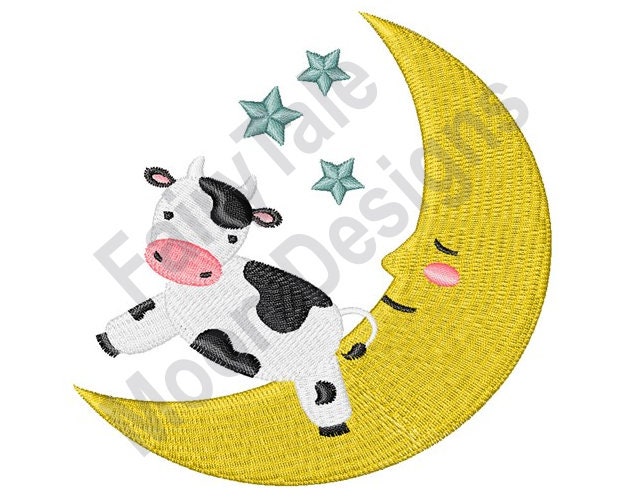 The Cow Over the Moon Machine Embroidery Design Nursery - Etsy
