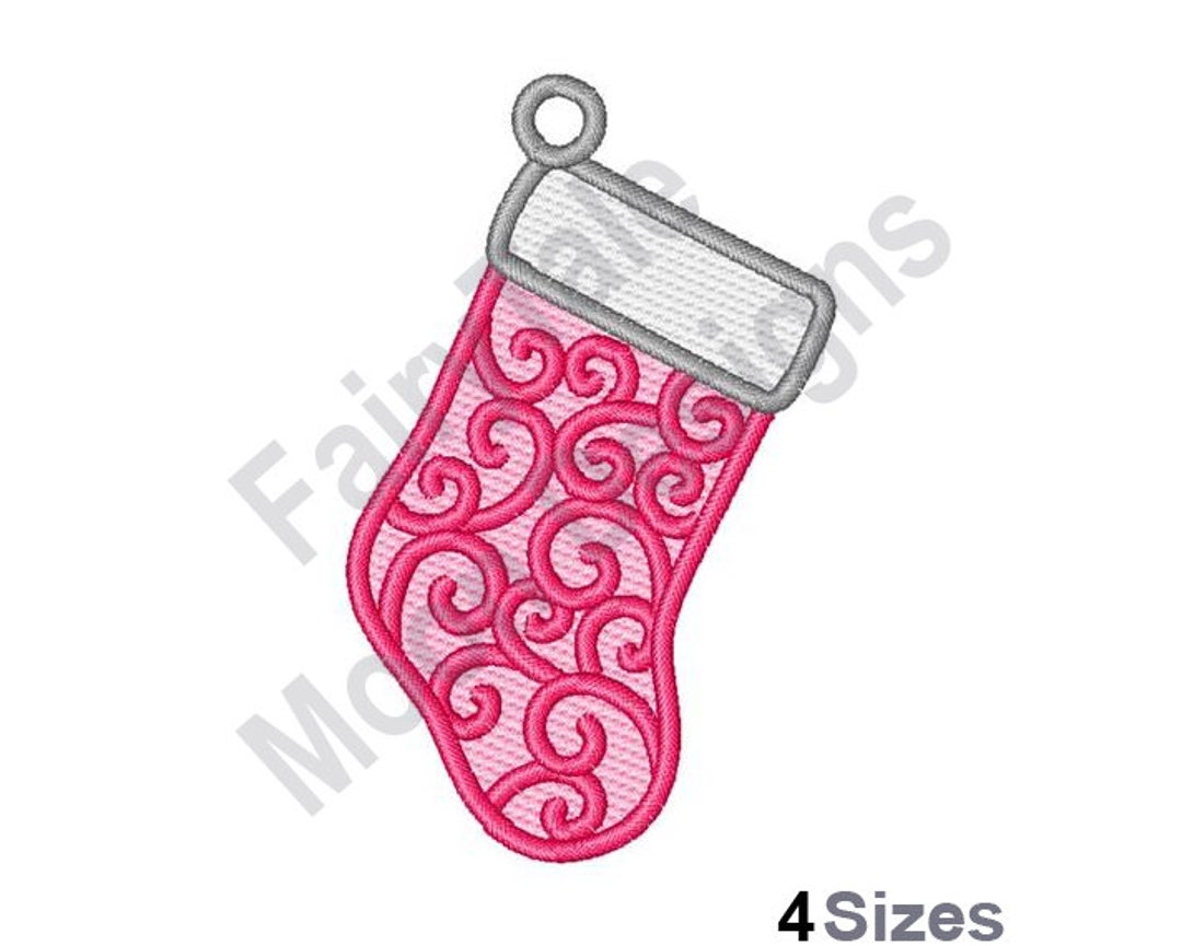 FSL Christmas Stocking - Machine Embroidery Design - 4 Sizes - Etsy