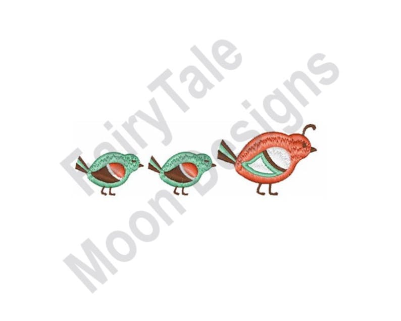 Quail Chicks Machine Embroidery Design Quail Family - Etsy