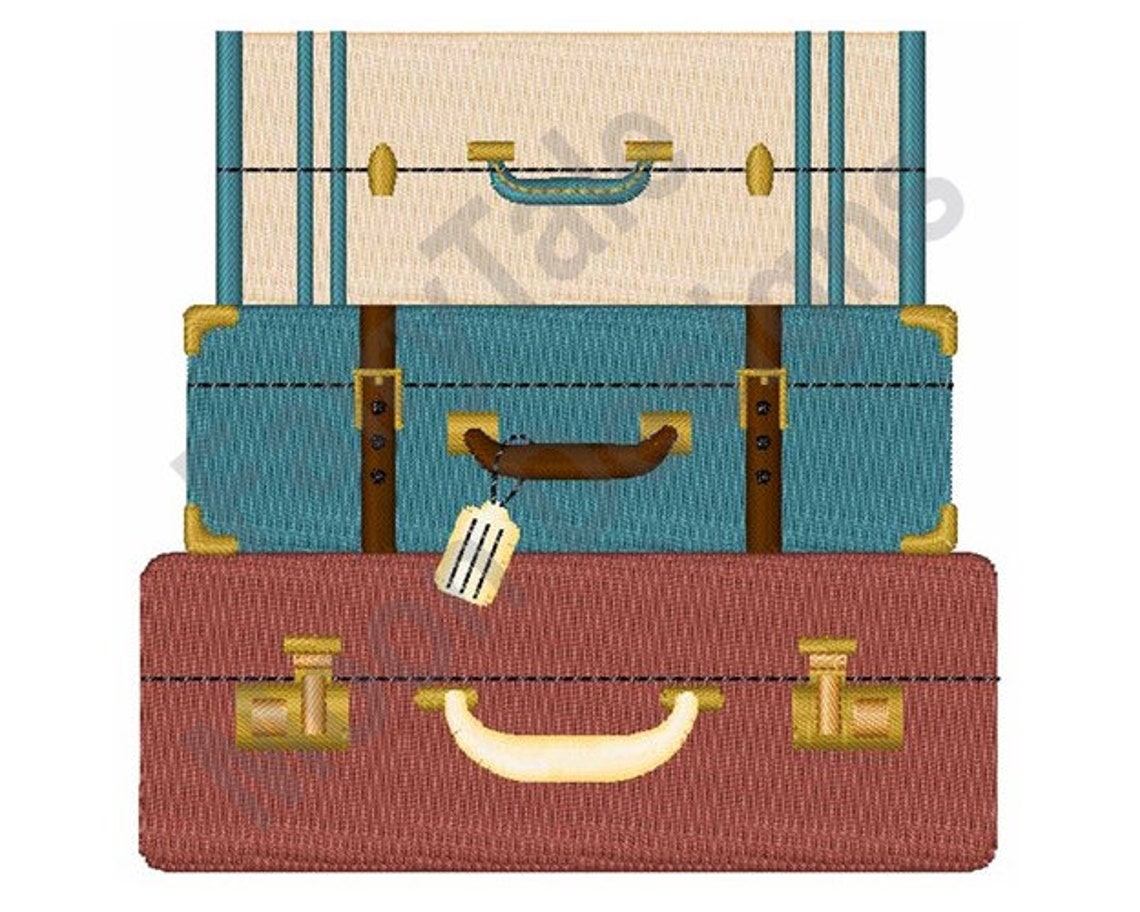 Travel Suitcases - Machine Embroidery Design, Luggage Embroidery ...