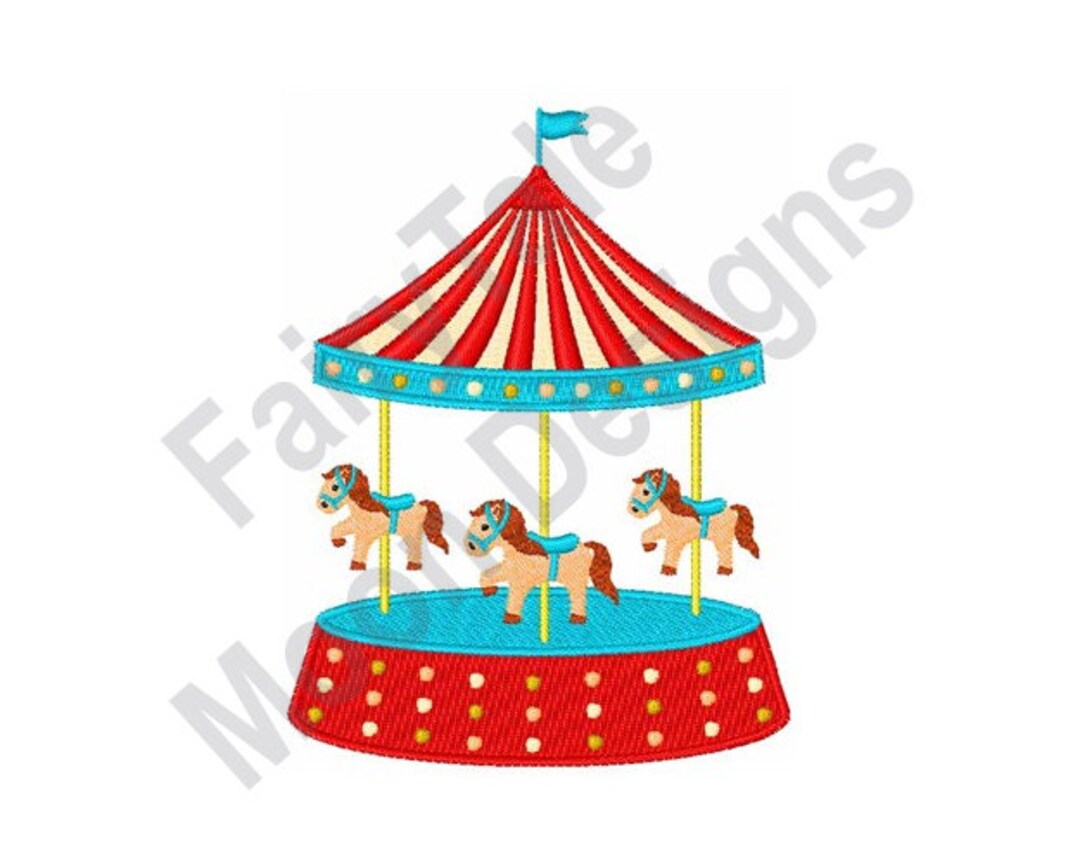 Circus Carousel - Machine Embroidery Design, Roundabout Embroidery ...