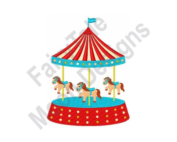 Circus Carousel Machine Embroidery Design Roundabout - Etsy