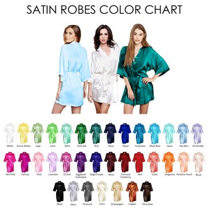 Monogram Embroidery Robe/ Split Monogram Robe/personalized Satin Robe ...