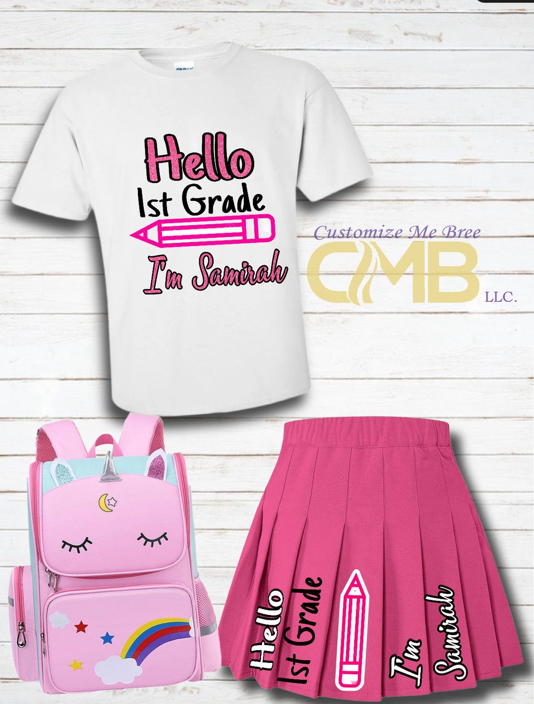 Pre-k - 8th Grade Back to School Outfit/ Shirt and Skirt Set ONLY - Etsy