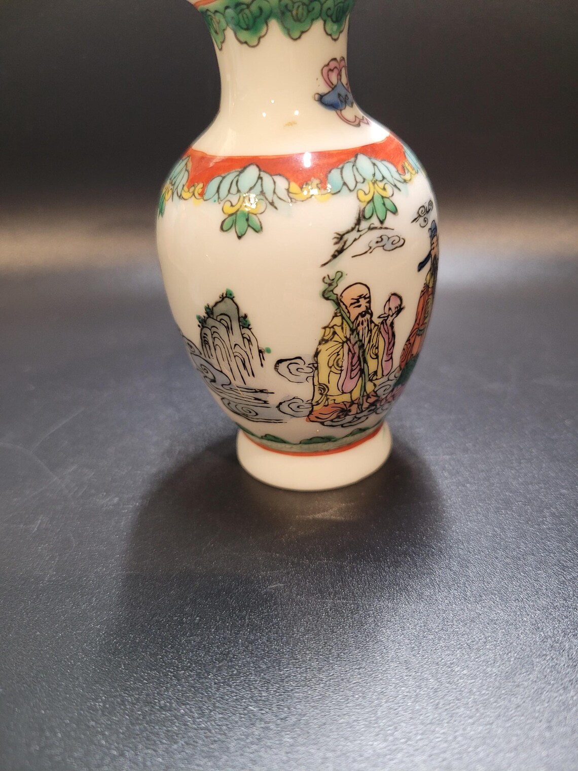 Vintage Small Chinese Porcelain Vase Three Men and Scenery - Etsy