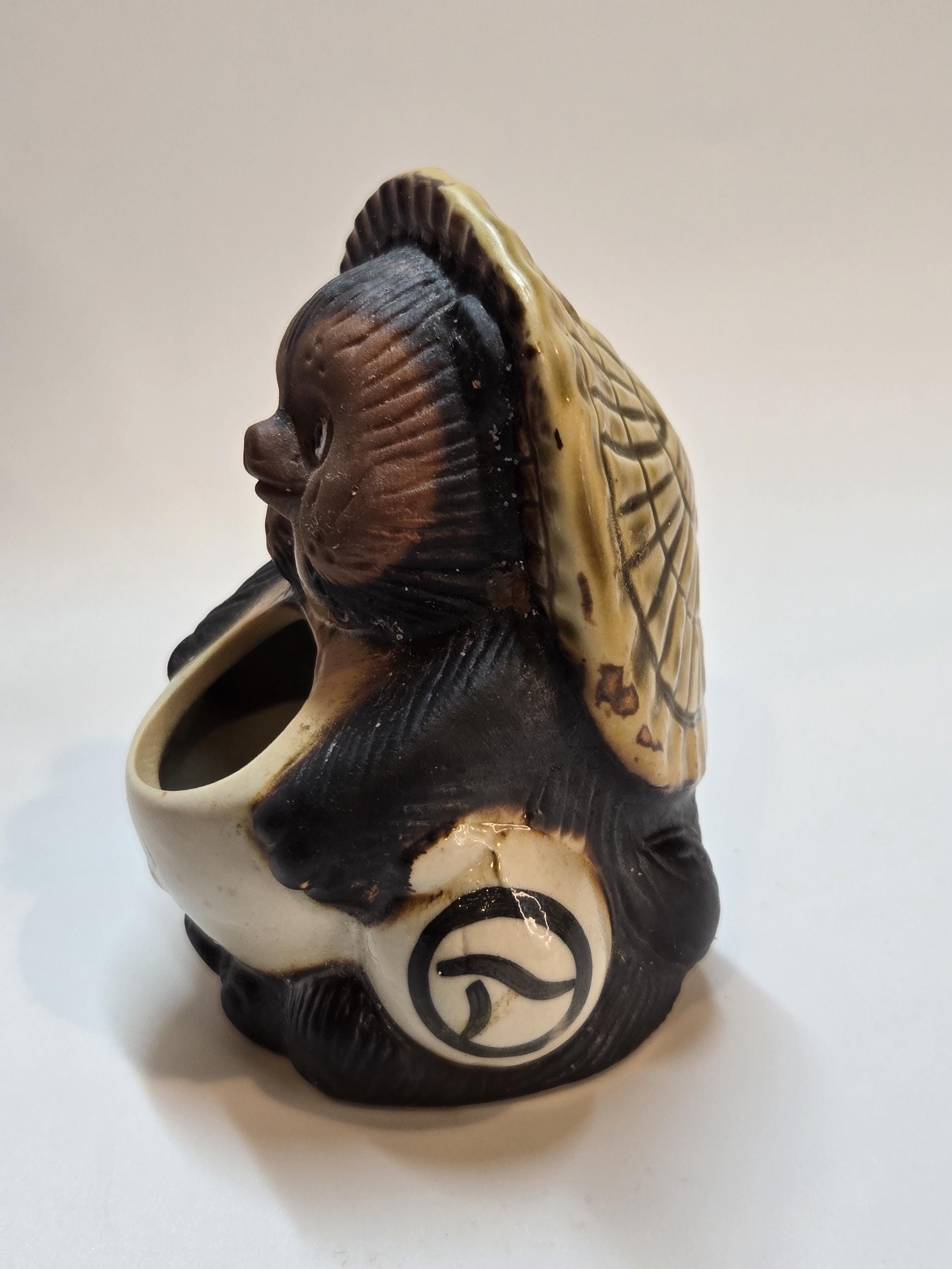 Vintage Japanese Shigaraki Ware Tanuki Lucky Charm Raccoon Dog Tokkuri ...
