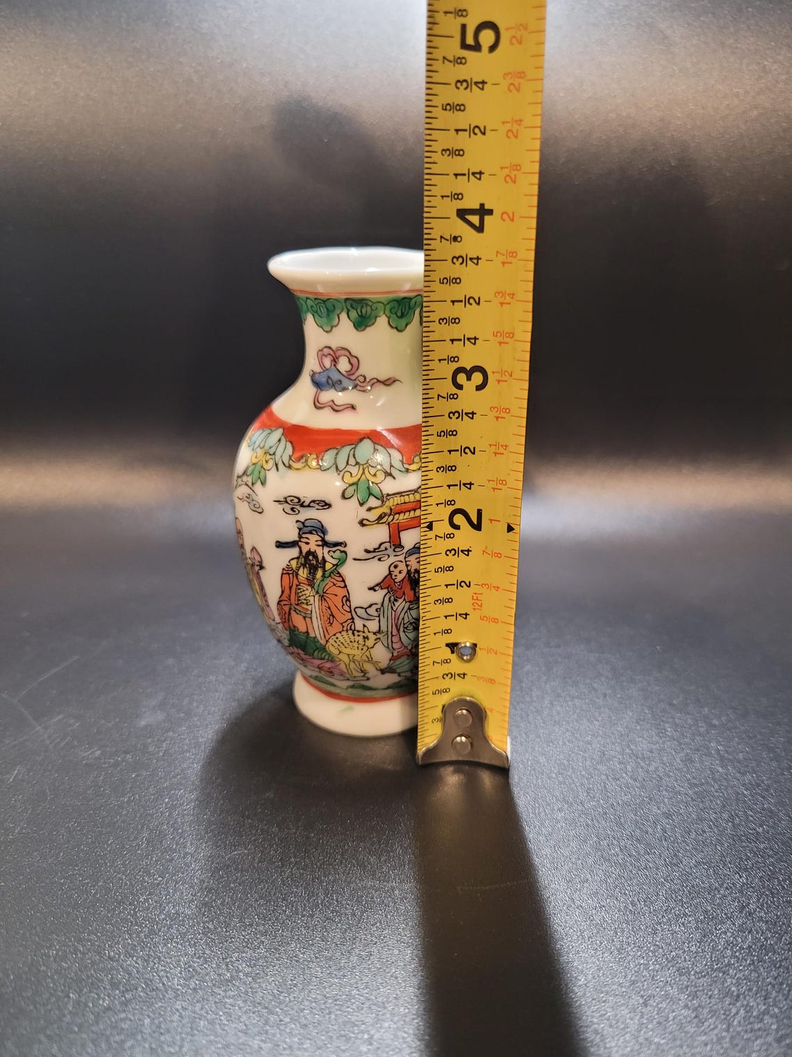 Vintage Small Chinese Porcelain Vase Three Men and Scenery - Etsy