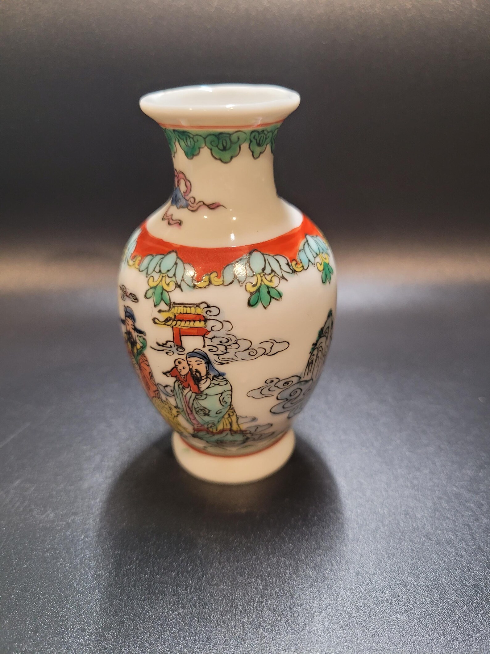Vintage Small Chinese Porcelain Vase Three Men and Scenery - Etsy
