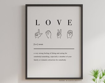 Joy Definition Print, Sign Language Wall Art, Printable Wall Art, Joy ...