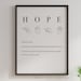 Hope Definition Print, Sign Language Wall Art, Printable Wall Art, Love ...