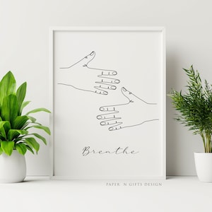 Breathe Printable Wall Art, Sign Language Poster, ASL Printable ...