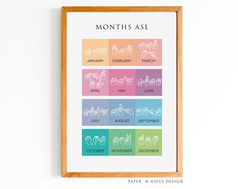 Asl Months of Year - Etsy