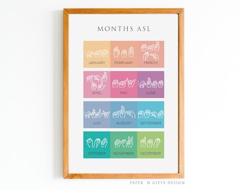 Asl Months of the Year - Etsy