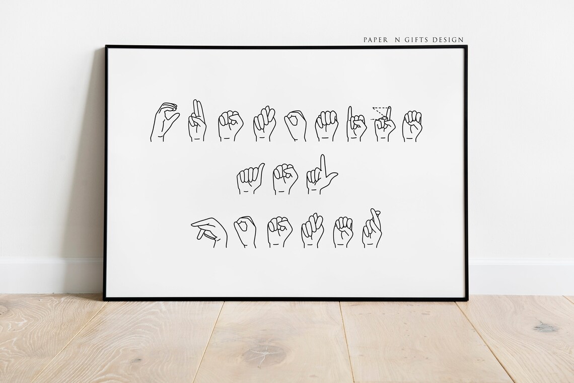 Personalized Sign Language Print, Custom Sign Language Poster, ASL ...